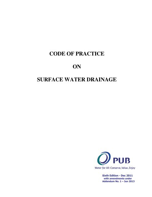 CODE OF PRACTICE ON SURFACE WATER DRAINAGE - PUB