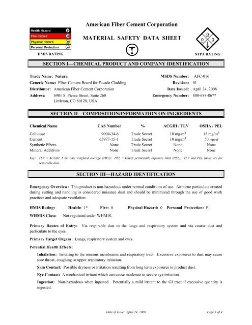 MSDS-EAP (Natura).pdf - Fiber Cement Products