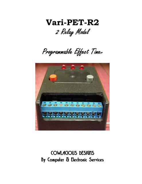 Vari-PET-R2 2 Relay Model Programmable Effect Timer - DC Props
