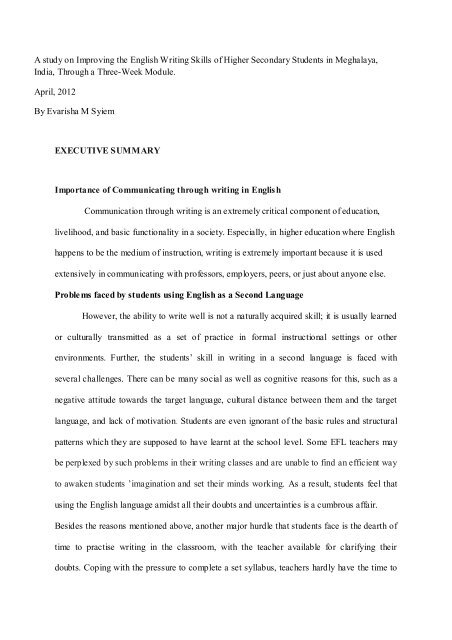 Writing Skills In English