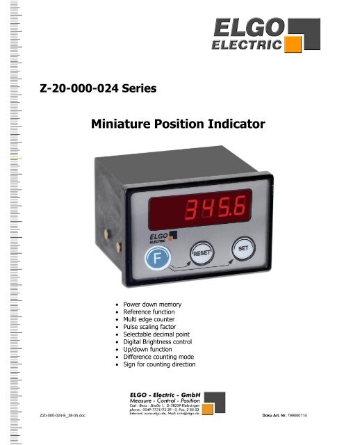 Z-20-000-024 Series - ELGO Electric GmbH