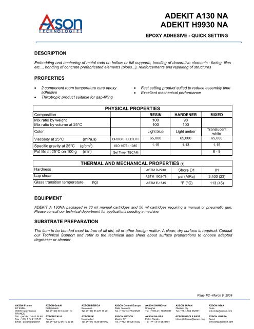 ADEKIT A130 NA ADEKIT H9930 NA