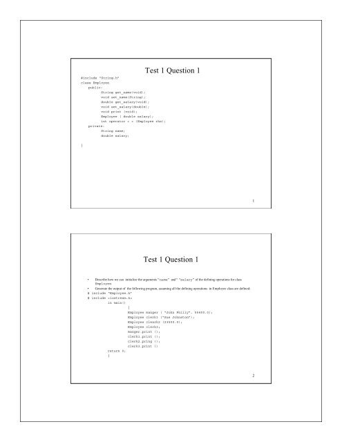 Test 1 Question 1 Test 1 Question 1