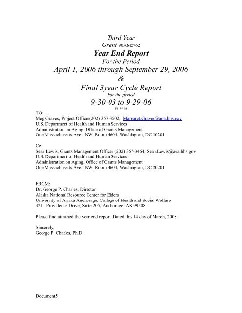 NRC Year-End and Final Grant Cycle Report - National Resource ...