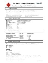 MATERIAL SAFETY DATA SHEET - Australian Composites Pty., Ltd