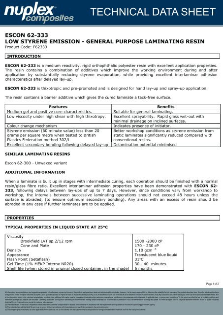 62333 - Nuplex Composites