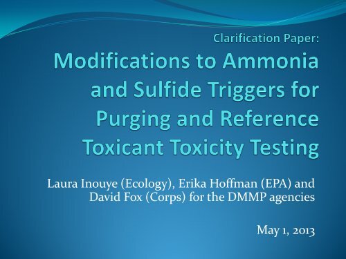 Clarification Paper: Modifications to Ammonia and Sulfide Triggers ...