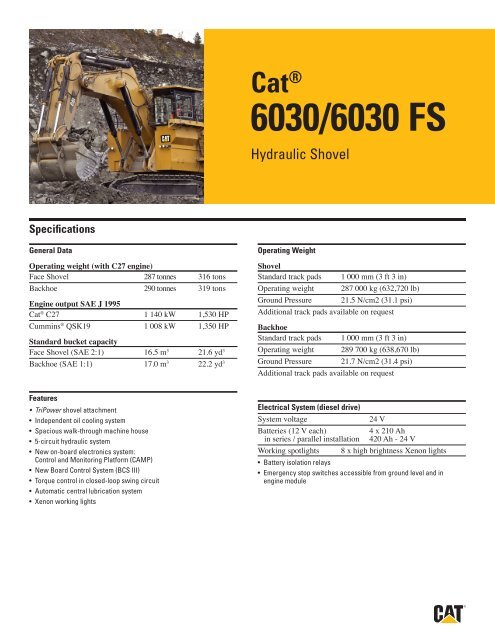 Cat 6030/6030 FS - Caterpillar Inc.