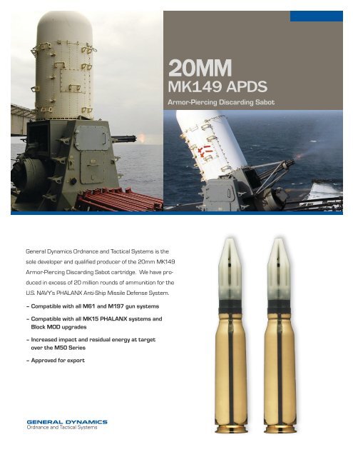 MK149 APDS - General Dynamics Ordnance and Tactical Systems MK149 APDS - General Dynamics Ordnance and Tactical Systems