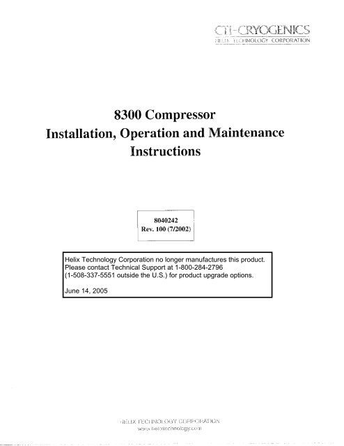 CTI 8300 Compressor Manual - MHz Electronics, Inc
