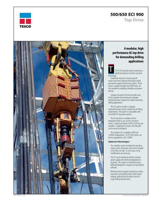 500/650 ECI 900 Top Drive - TESCO Corporation
