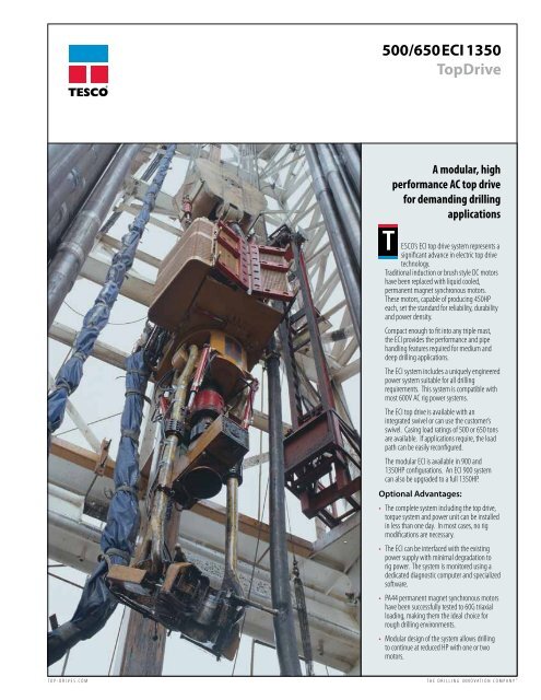 500/650 ECI 1350 Top Drive - TESCO Corporation