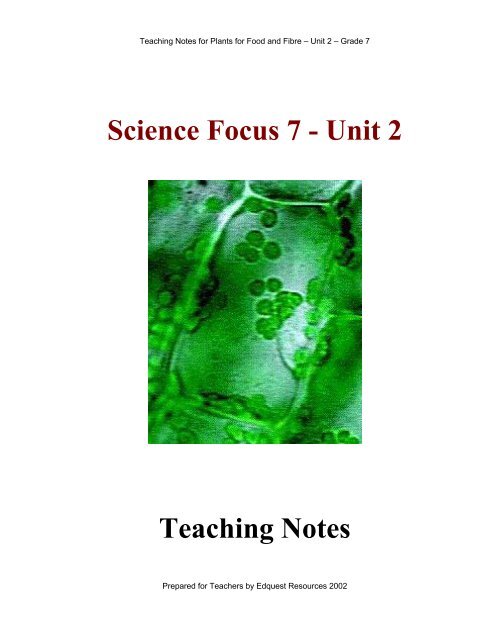 Science Focus 7 - Unit 2 - Ed Quest