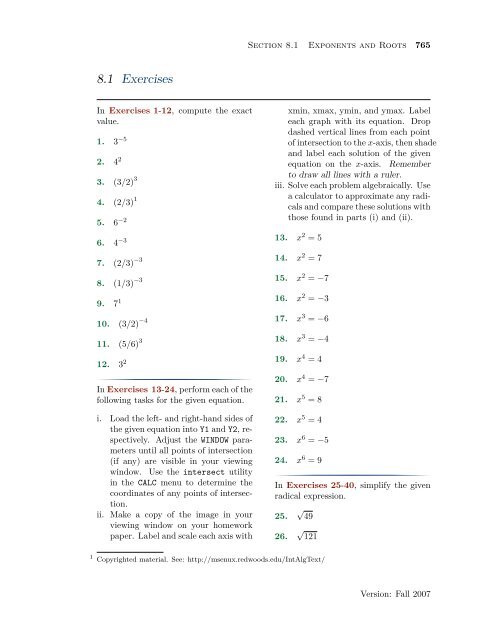 Chapter 8: Exercises with Answers