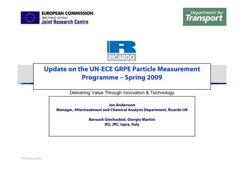 Update on the UN-ECE GRPE Particle Measurement Programme ...