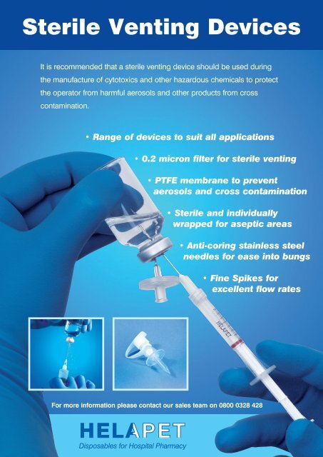 Sterile Venting Devices - Helapet