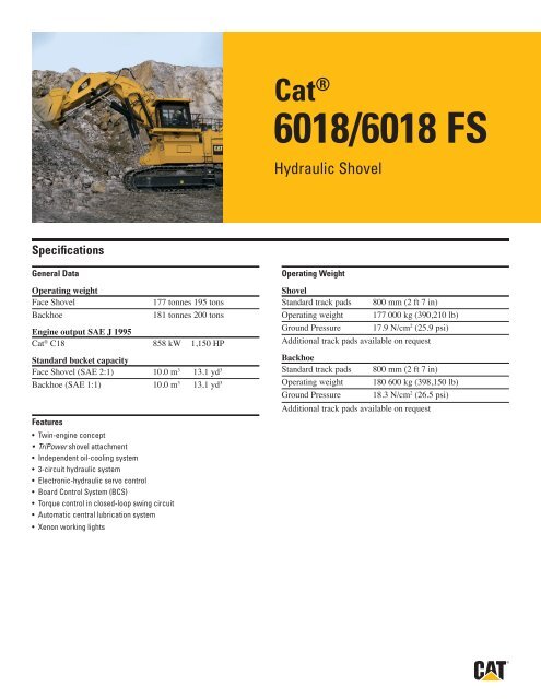 Cat® 6018/6018 FS - Caterpillar Inc.