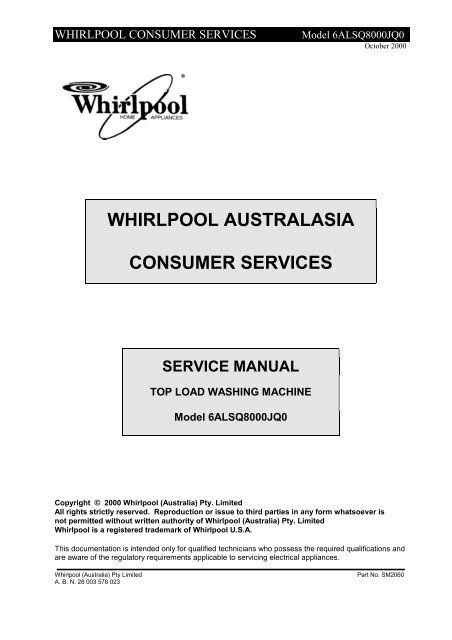 WHIRLPOOL AUSTRALASIA CONSUMER SERVICES