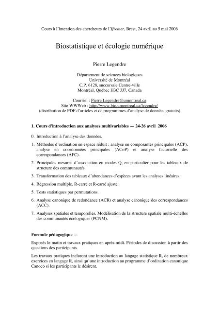 Statistique Numérique et Analyse des Données