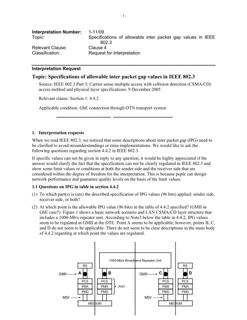 Specifications of allowable inter packet gap values in - The IEEE ...