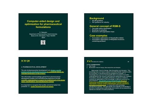 Computer-aided design and optimization for pharmaceutical ...