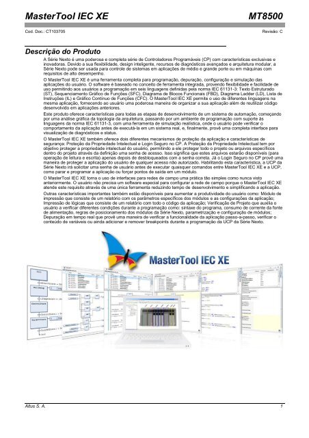 MasterTool IEC XE MT8500 - Altus
