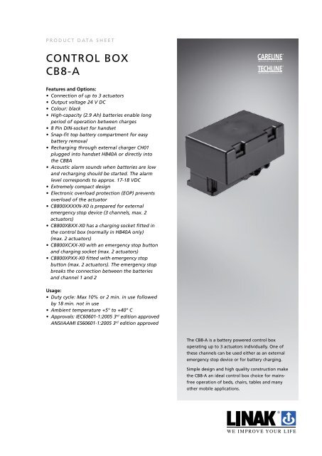 coNtroL BoX cB8-a - Linak