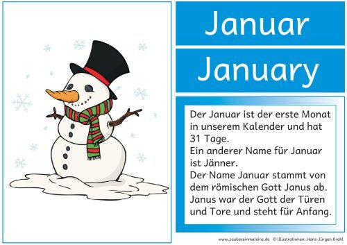 Der Januar ist der erste Monat in unserem ... - Zaubereinmaleins