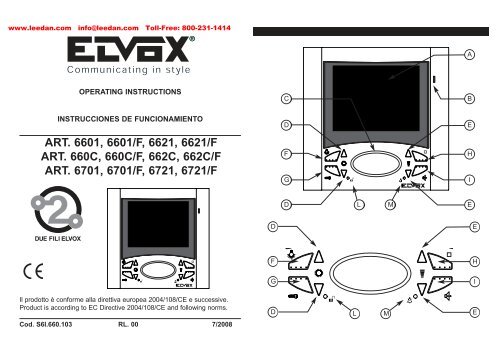 ELVOX 6601 Video Intercom Operating Instructions Guide