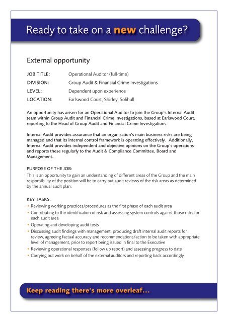 HRD5252 - Internal audit job advert (external) - Paragon Mortgages