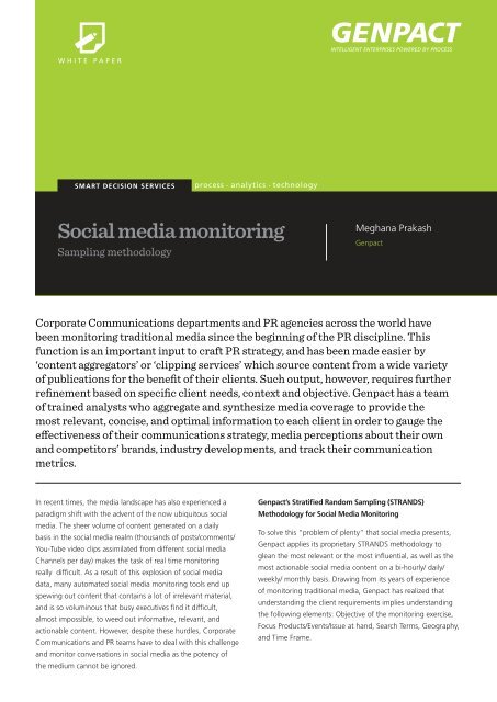 Social media monitoring - Genpact