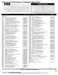 Pennsylvania DOC Quarterly Package Program - Access Securepak