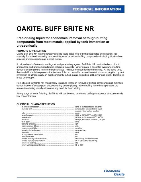 OAKITE BUFF BRITE NR