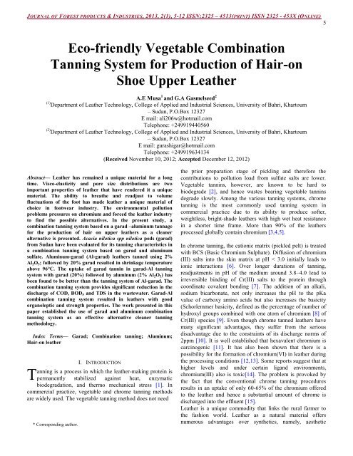 Eco-friendly Vegetable Combination Tanning System for Production ...