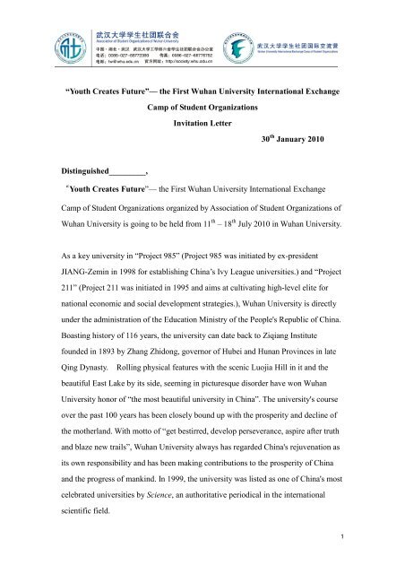 Invitation letter and Registration Form