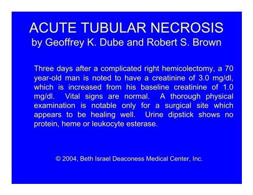 ACUTE TUBULAR NECROSIS