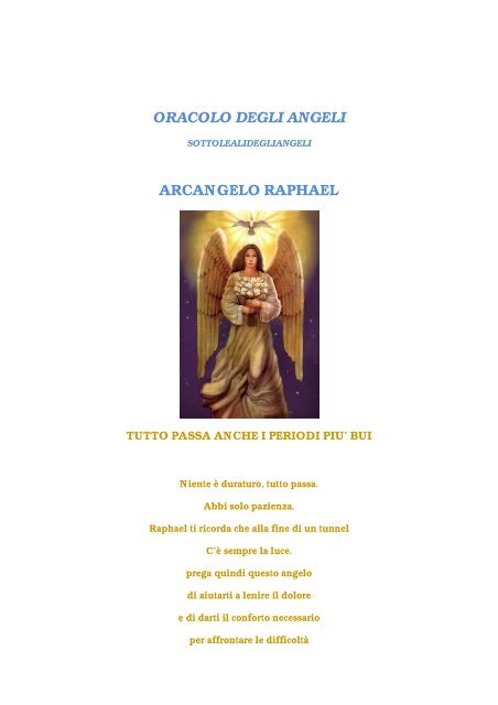 oracolo degli angeli arcangelo raphael - Sotto le ali degli Angeli