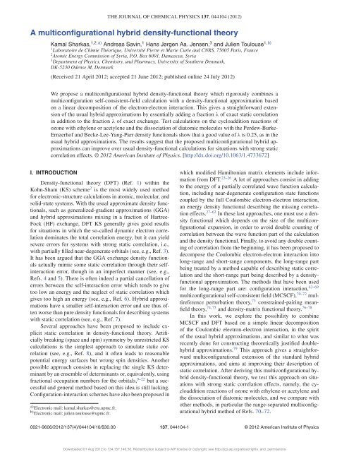 A Multiconfigurational Hybrid Density Functional Theory