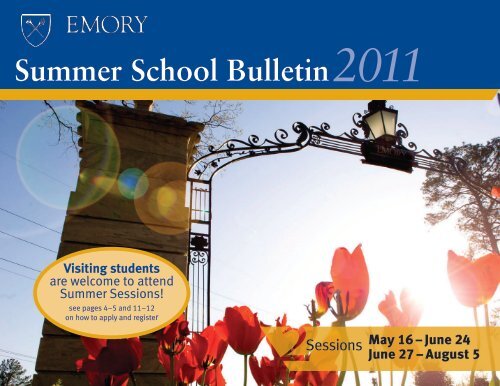 Summer School Bulletin - Emory College - Emory University
