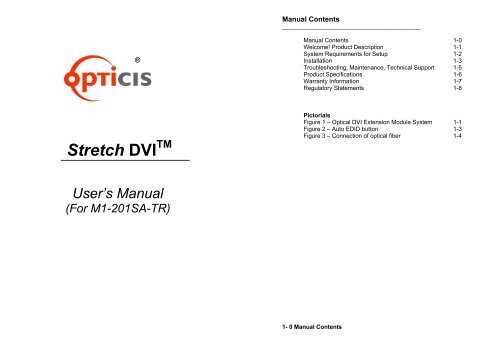 M1-201SA User Manual - opticis.com