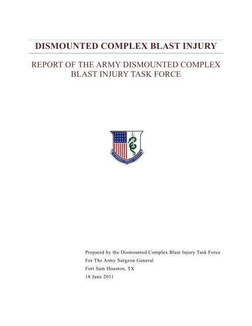 dismounted complex blast injury - Army Medical Department - U.S.