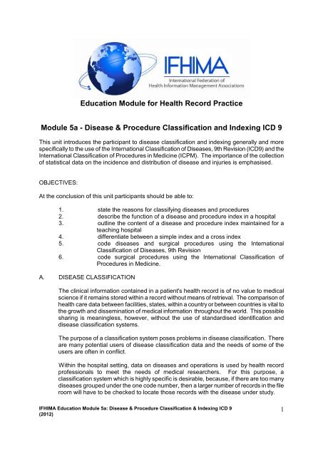 Module 5a: Disease & Procedure Classification and ... - ifhima
