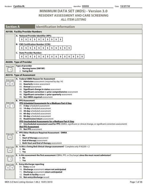 MDS Assessment - Nursing Home Help