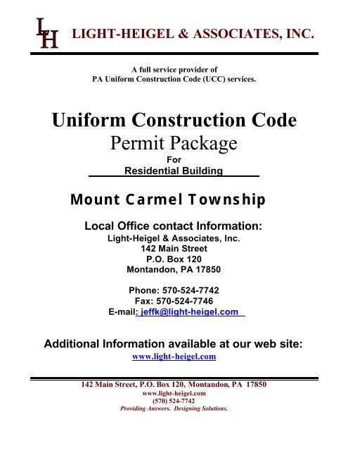 Uniform Construction Code Permit Package - Light-Heigel ...