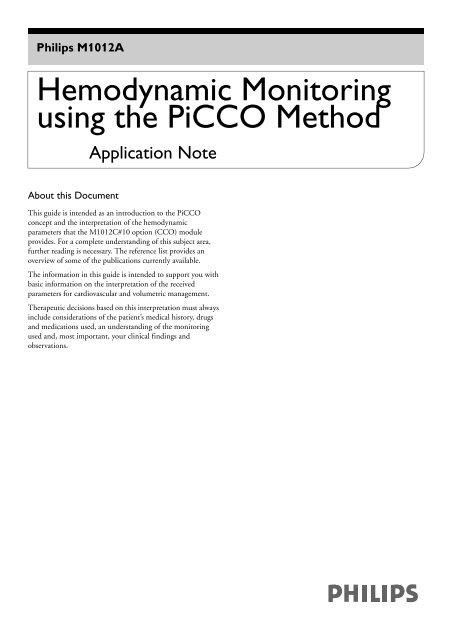 Philips M1012A - PULSION Medical Systems SE