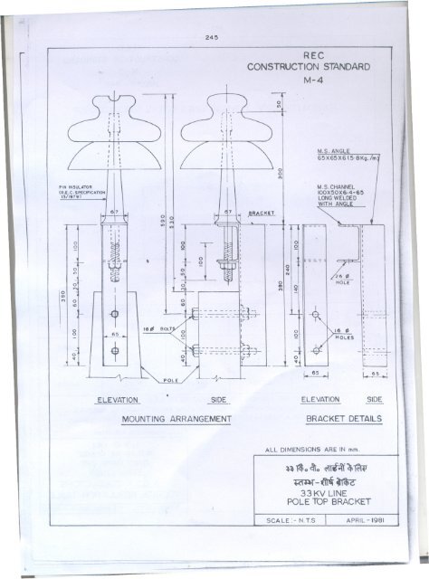 33 KV V Cross Arm & Pole Top Bracket. - Southco