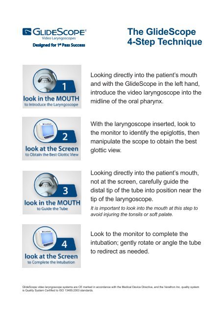 The GlideScope 4-Step Technique - Verathon