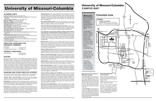 Printable Campus Map - University of Missouri