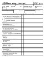 internal inspection checklist – fire tube boiler - NALC Branch 78