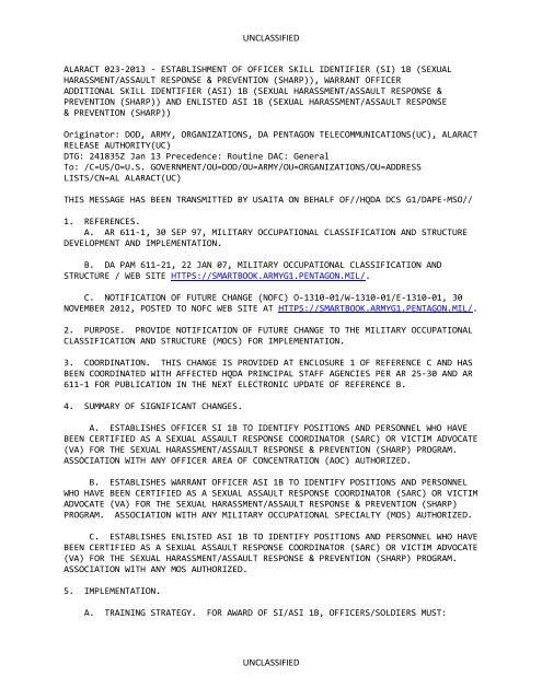 alaract 023-2013 - U.S. Army Operational Test Command alaract 023-2013 - U.S. Army Operational Test Command